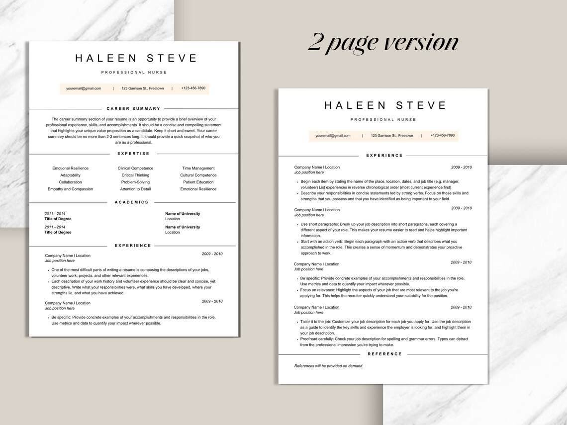 Resume Template Google Docs, Microsoft Word, and Canva ATS Resume ...