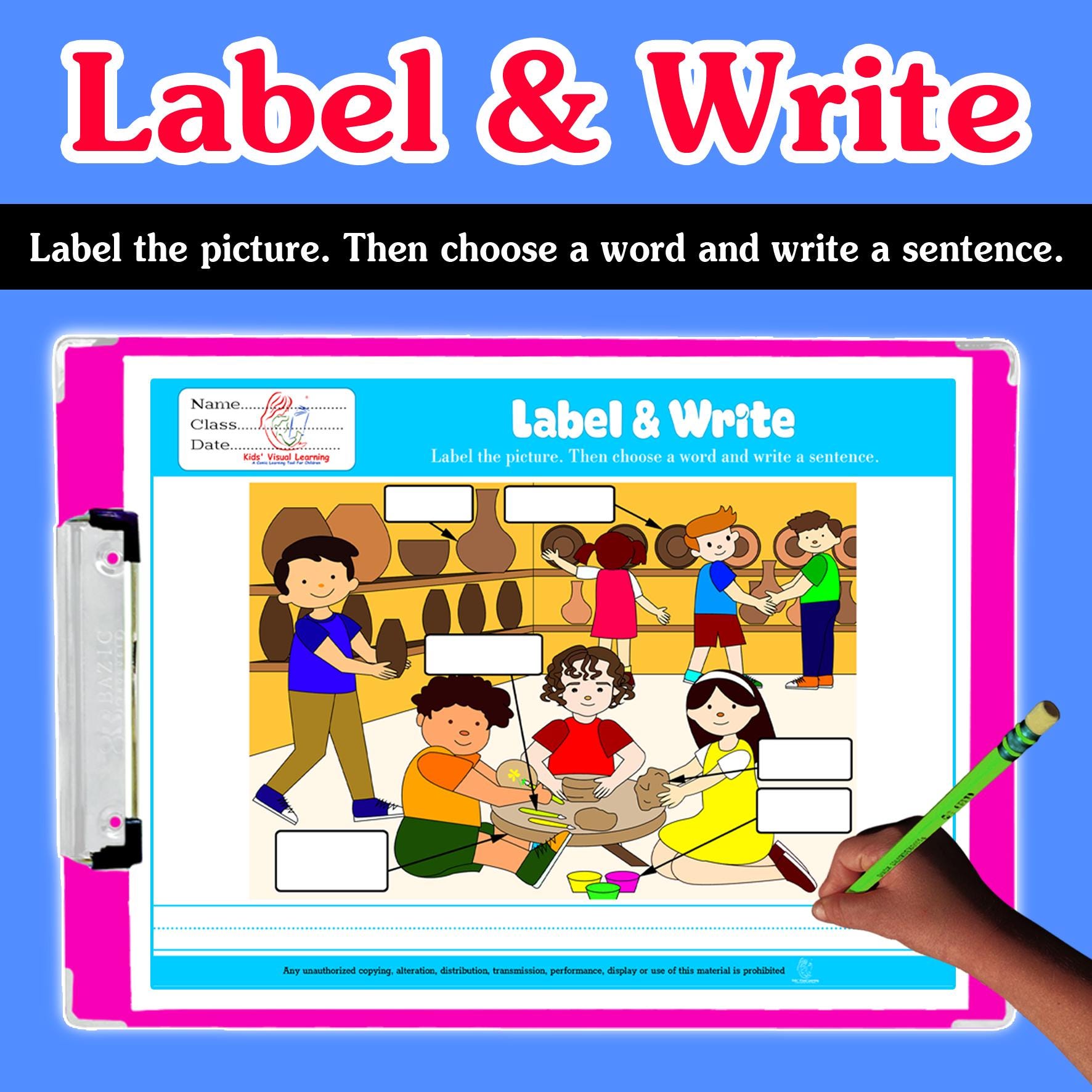 Visual Vocabulary Worksheets | Classroom Scene | ESL Vocabulary ...