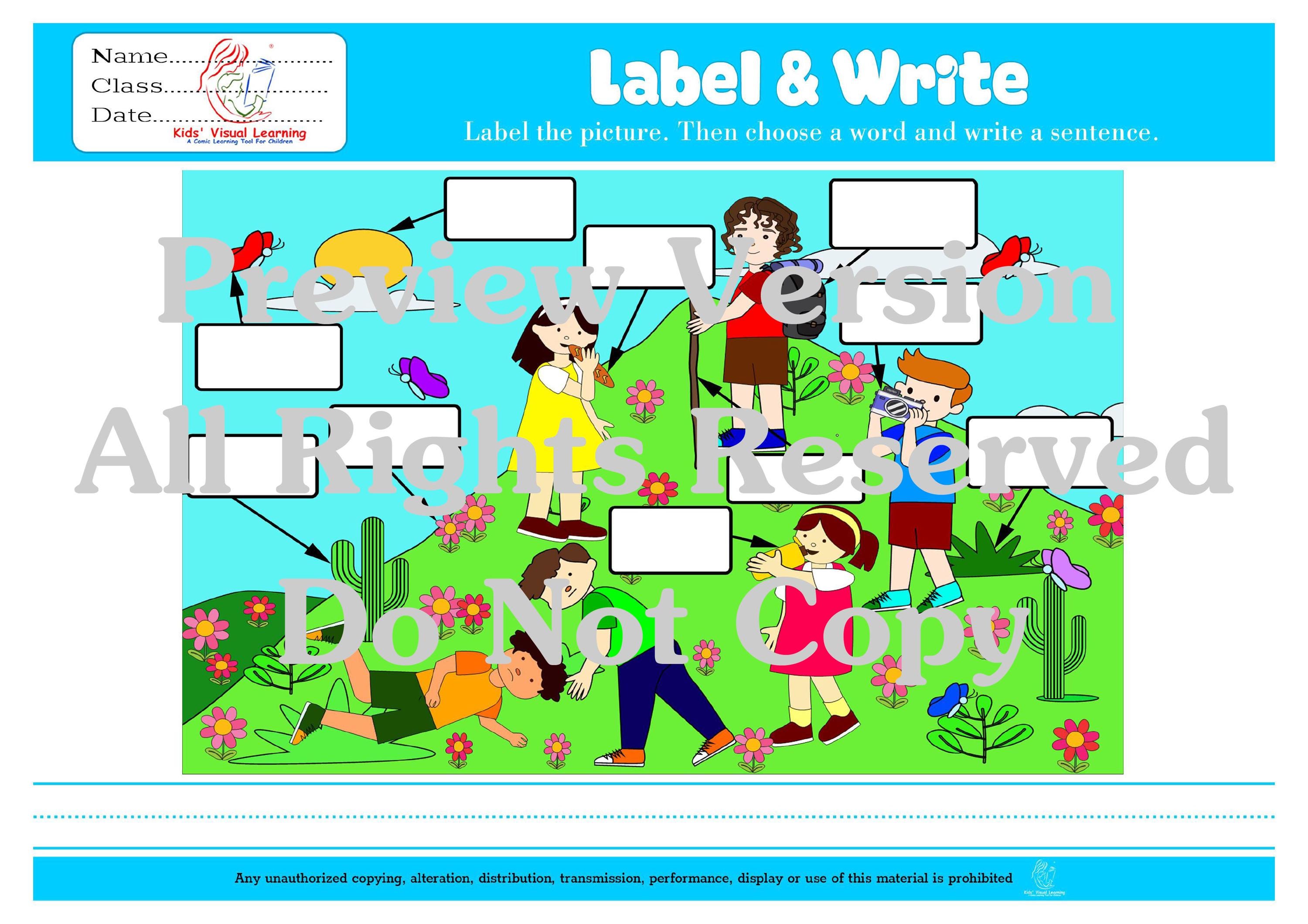 Visual Vocabulary Worksheets | Classroom Scene | ESL Vocabulary ...