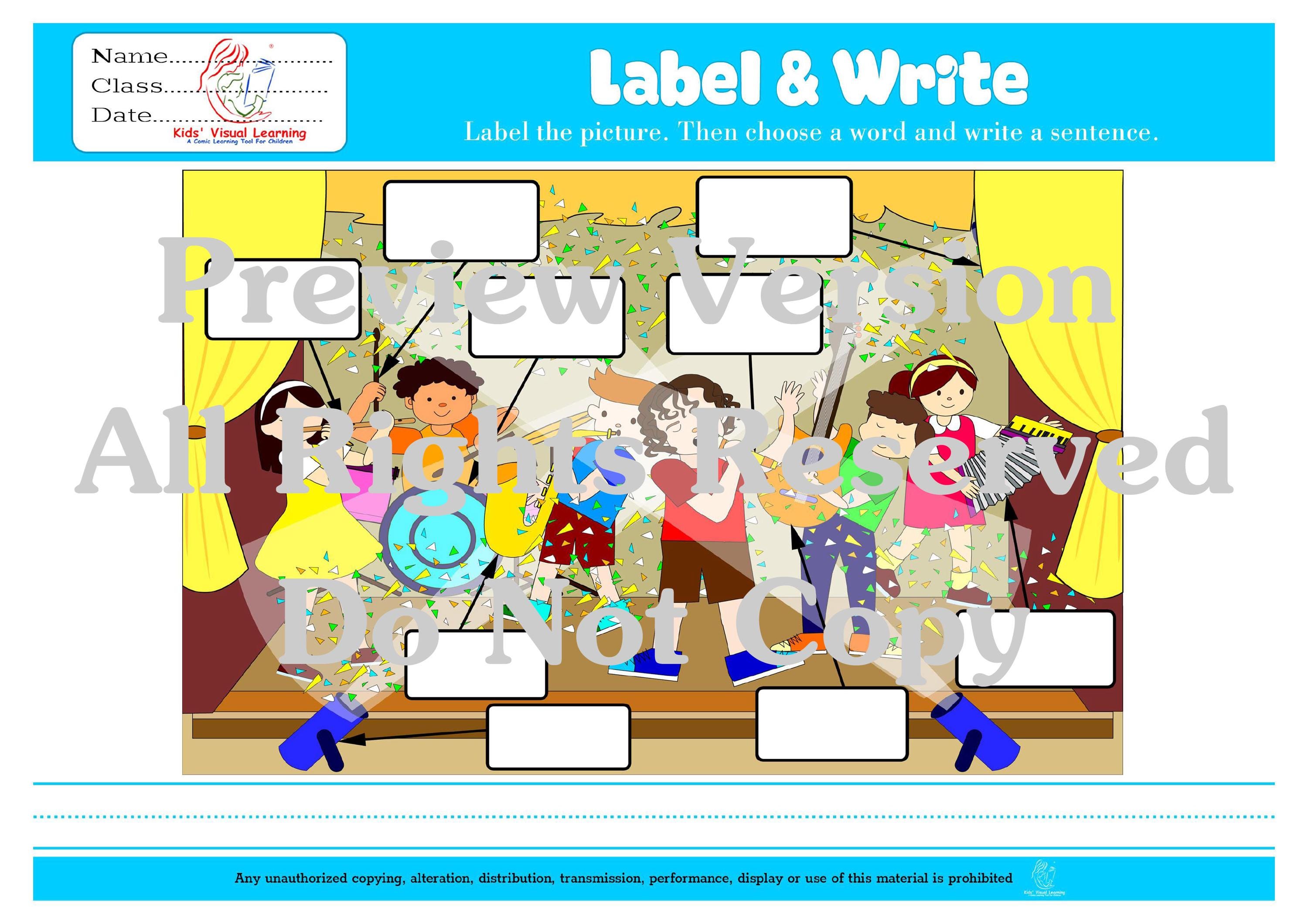 Visual Vocabulary Worksheets | Classroom Scene | ESL Vocabulary ...