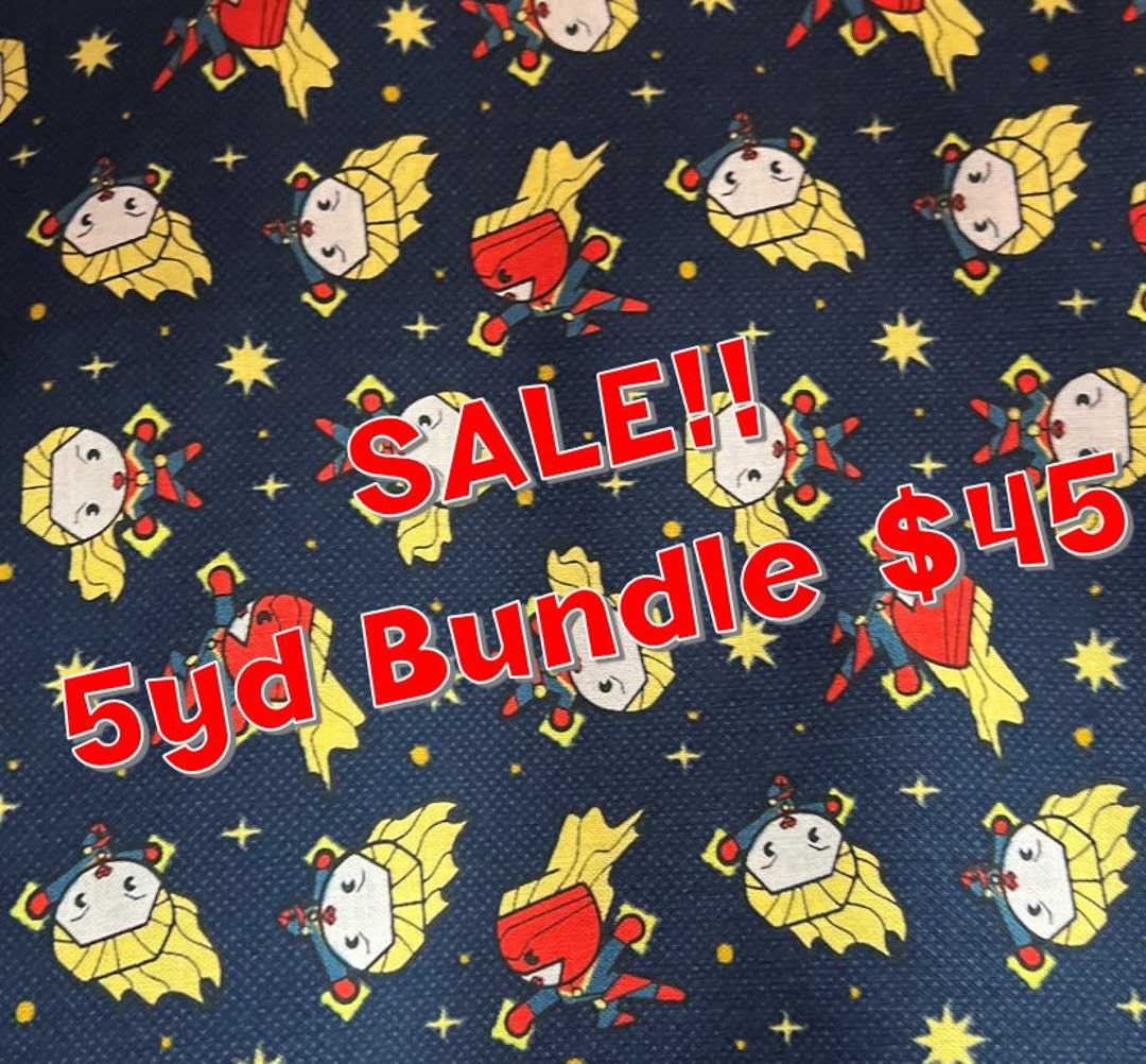5 Yard Bundle Sale - Marvel Kawaii Captain Marvel Fabric - Etsy