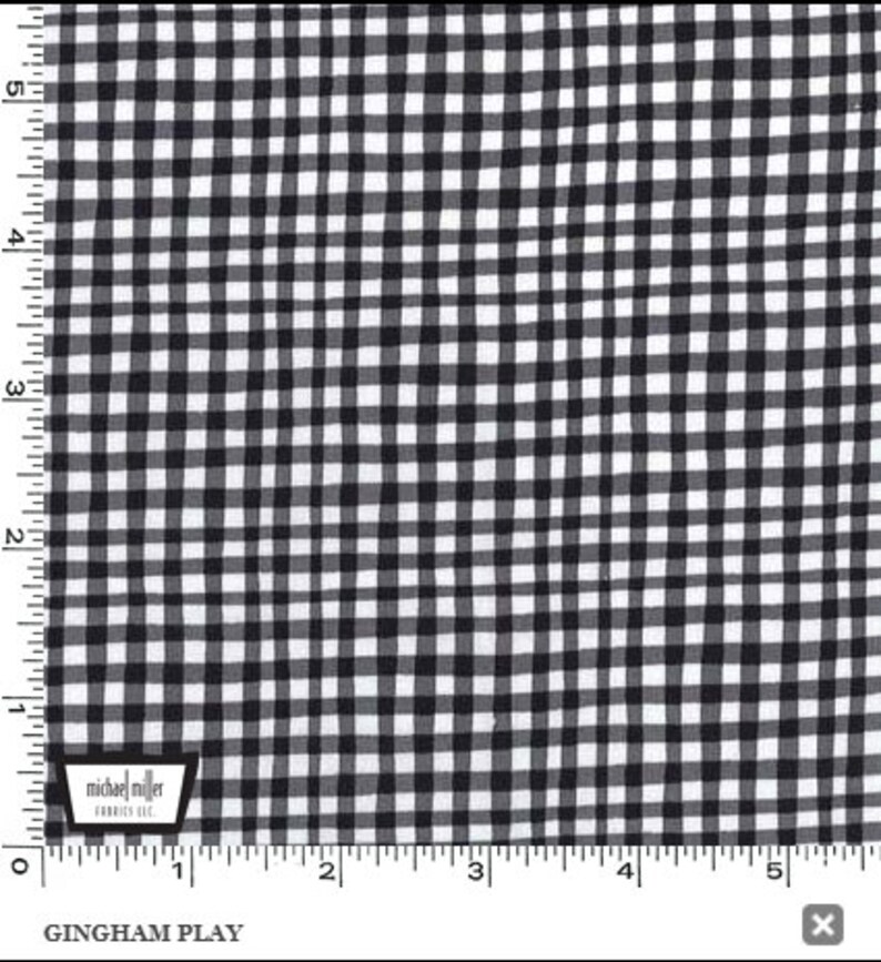 Michael Miller Gingham Play Black & White Fabric Half Yard Cut - Etsy
