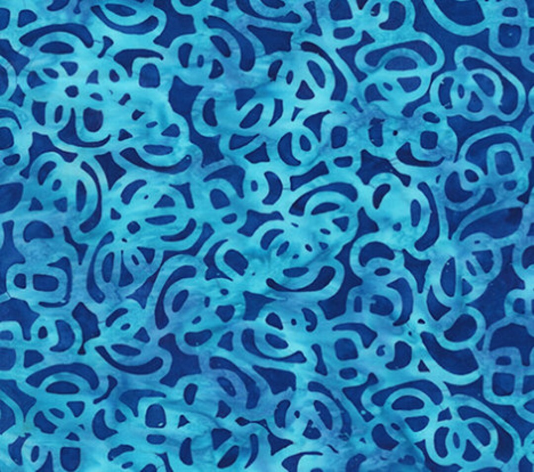 Anthology Cobalt Blue Interlinked Batik Fabric- Half Yard Cut - Etsy