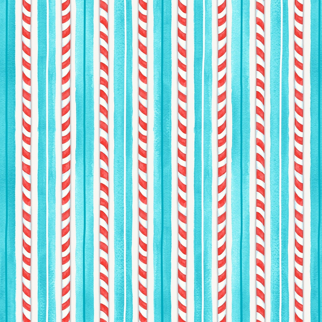 Wheeling Winter Wonderland Candy Cane Stripe Fabric - Half Yard Cut - Etsy