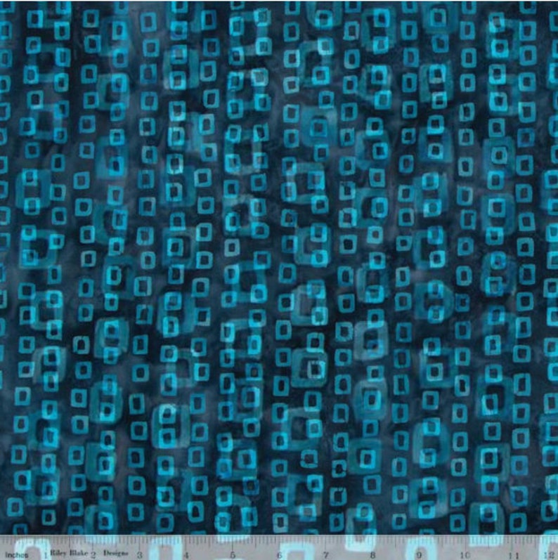 Riley Blake Expressions Bayou Blues Bedazzled Squares Batik Fabric Half ...