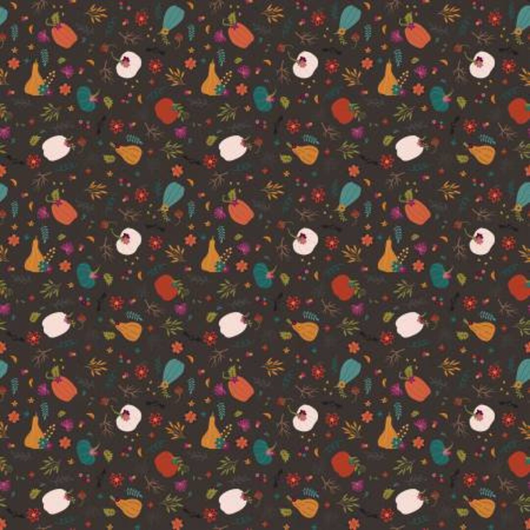 Riley Blake Little Witch Pumpkin Patch Espresso Fabric-half Yard Cut - Etsy