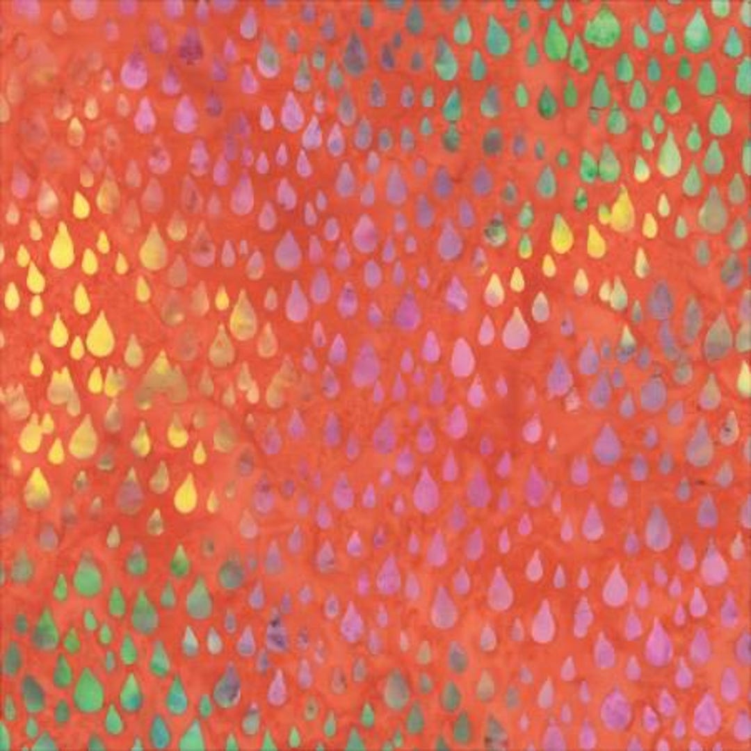 Coral Reef Raindrops Batik Fabric- Half Yard Cut - Etsy