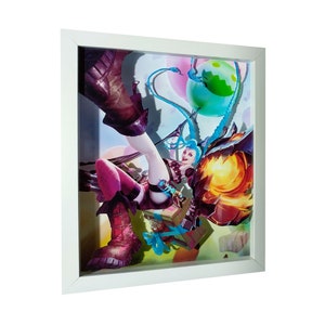 League of Legends : Jinx in the Air Shadow Box 8 X 10 6 Layers - Etsy