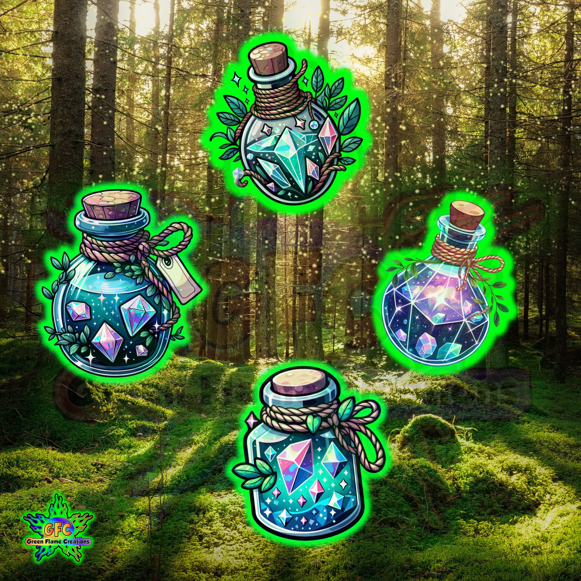 Potion Clipart Magic Crystal Potion Colorful Magic Potion Watercolor ...