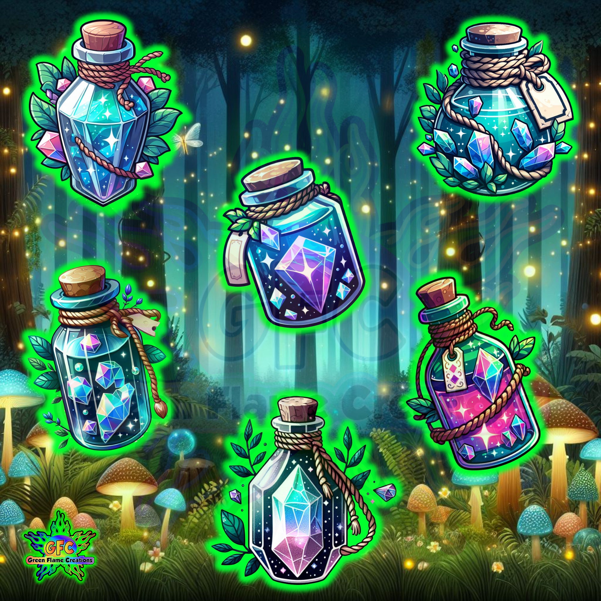 Potion Clipart | Magic Crystal Potion | Colorful Magic Potion ...