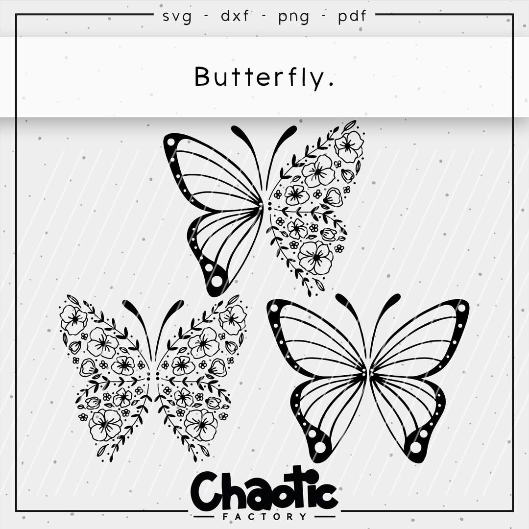 Plotter File, Butterfly, Dxf, Svg, Png, Pdf, Butterflies, Flowers - Etsy