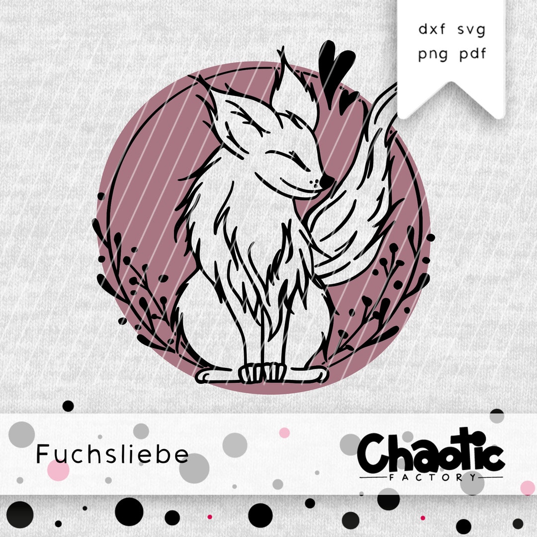 Plotter File, Fox Love, Chaotic Factory, Dxf, Svg, Png, Pdf, Fox ...