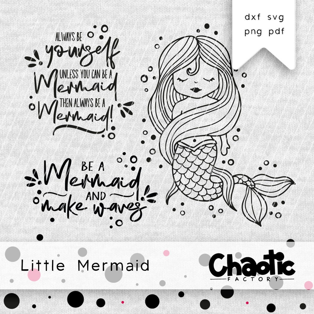 Plotter File, Little Mermaid, Dxf, Svg, Png, Pdf, Mermaid - Etsy