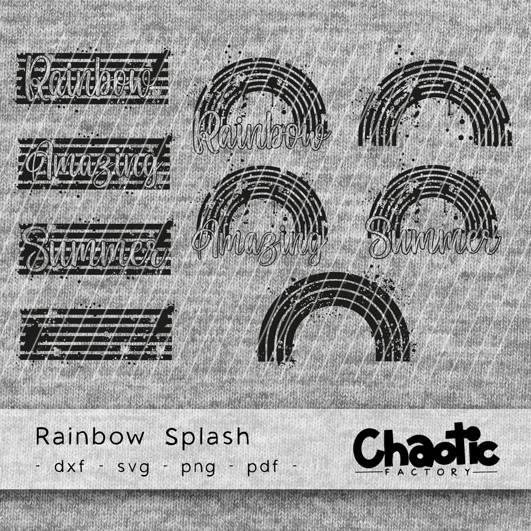 Plotterdatei, RAINBOW SPLASH, png, svg, dxf, pdf, Amazing Summer Regenbogen - Etsy.de
