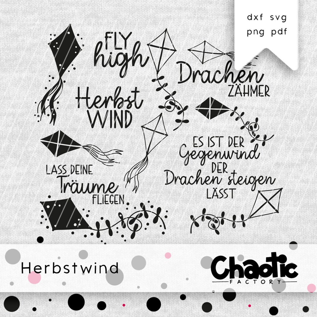 Plotter File, Autumn Wind, Dxf, Svg, Png, Pdf, Paper Dragon - Etsy