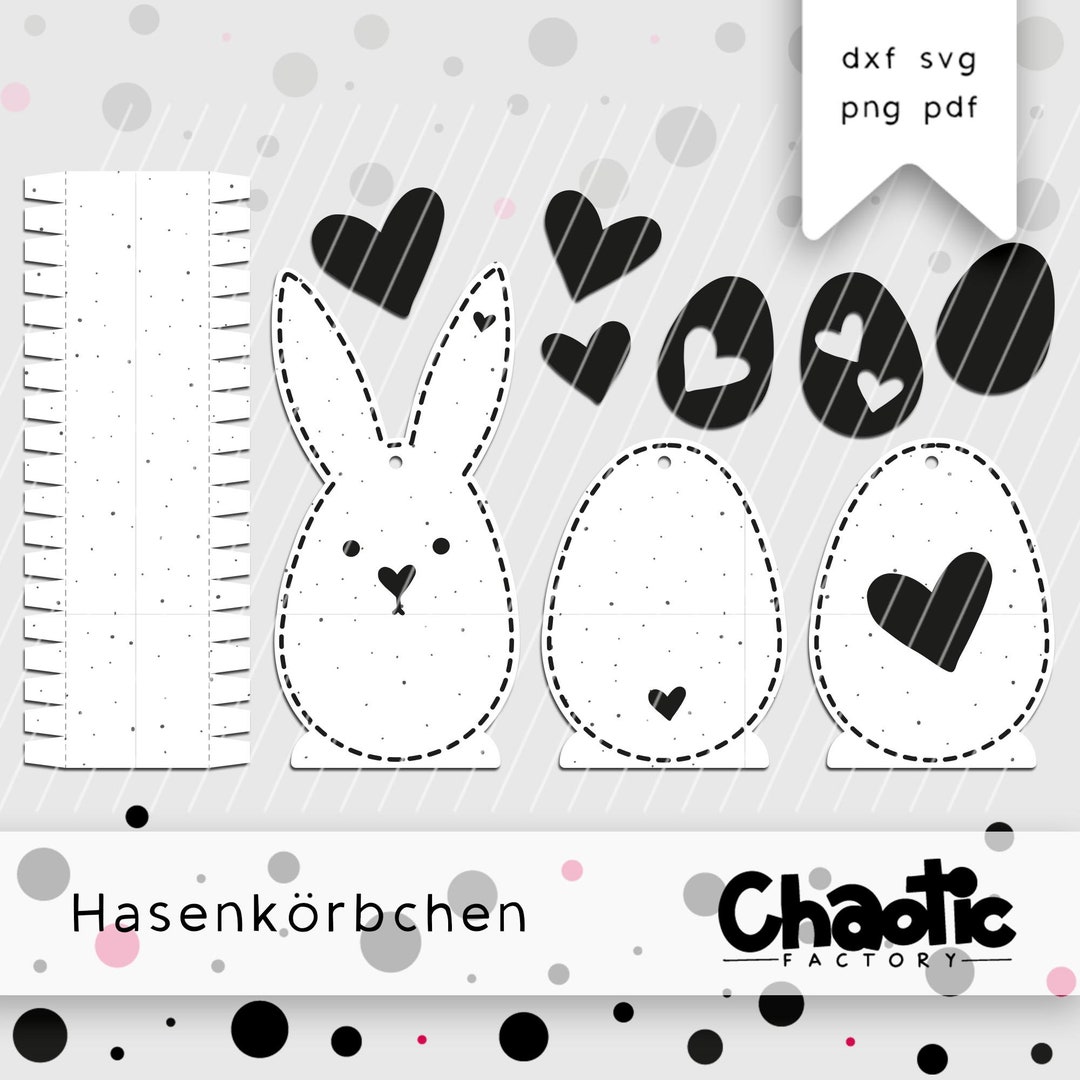 Plotter File, Bunny Basket, Dxf, Png, Svg, Easter, Crafts - Etsy
