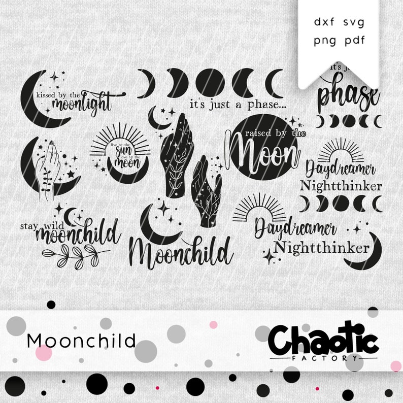 Plotterdatei Moonchild Dxf Png Svg Celestial Mond - Etsy Australia
