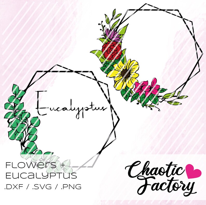 Plotterdatei Flowers Eucalyptus Rahmen Kranz dxf svg - Etsy Österreich