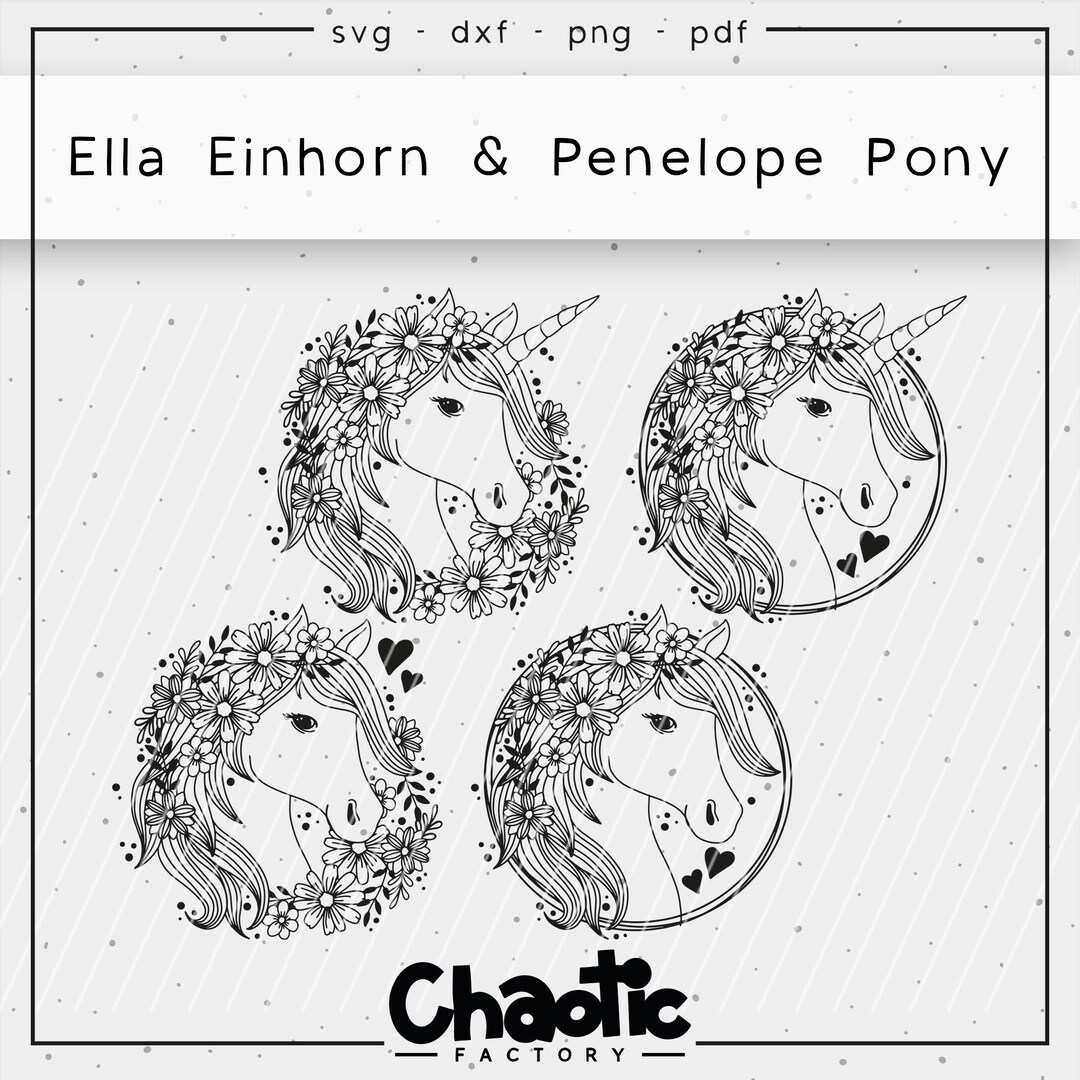 Plotter File, ELLA & PENELOPE, Png, Svg, Dxf, Pdf, Horse, Unicorn - Etsy Canada