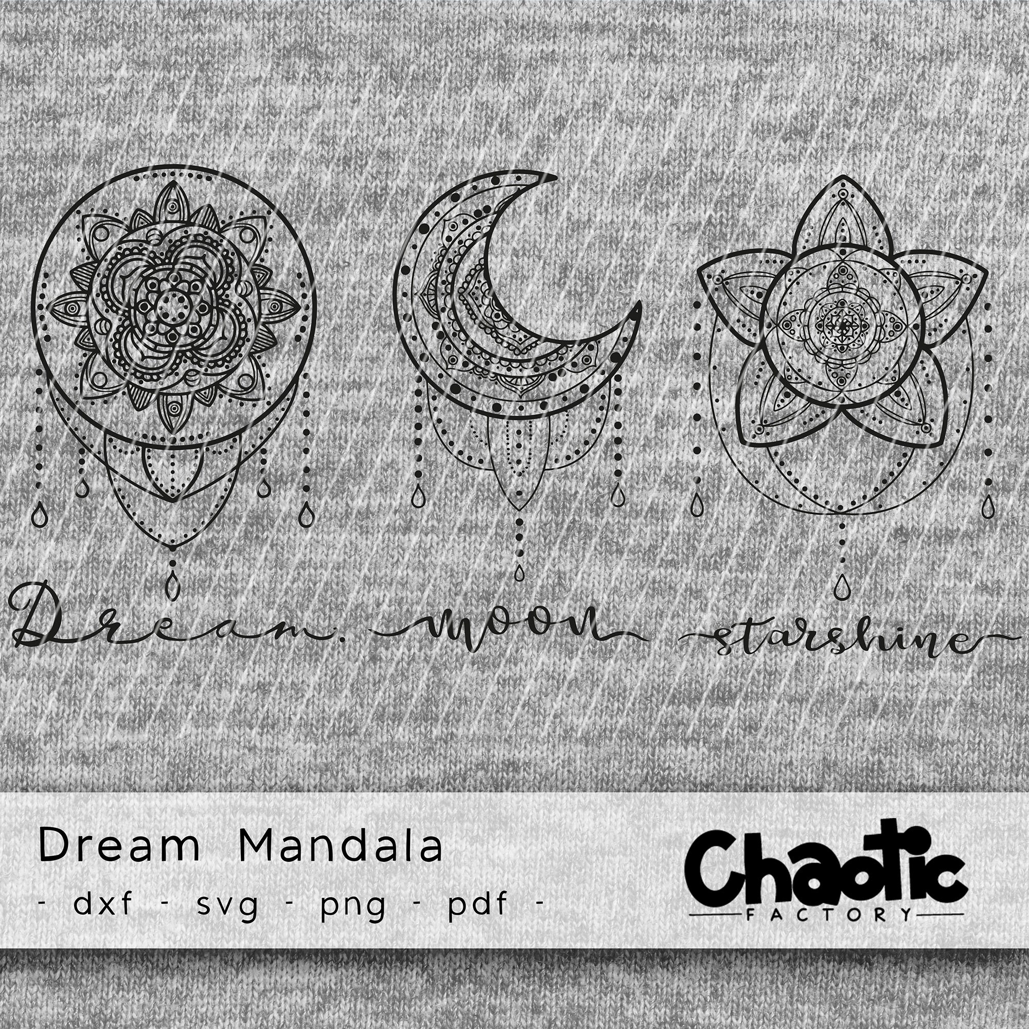 Plotterdatei Dream Mandala dxf png svg Mond Stern Traum - Etsy.de