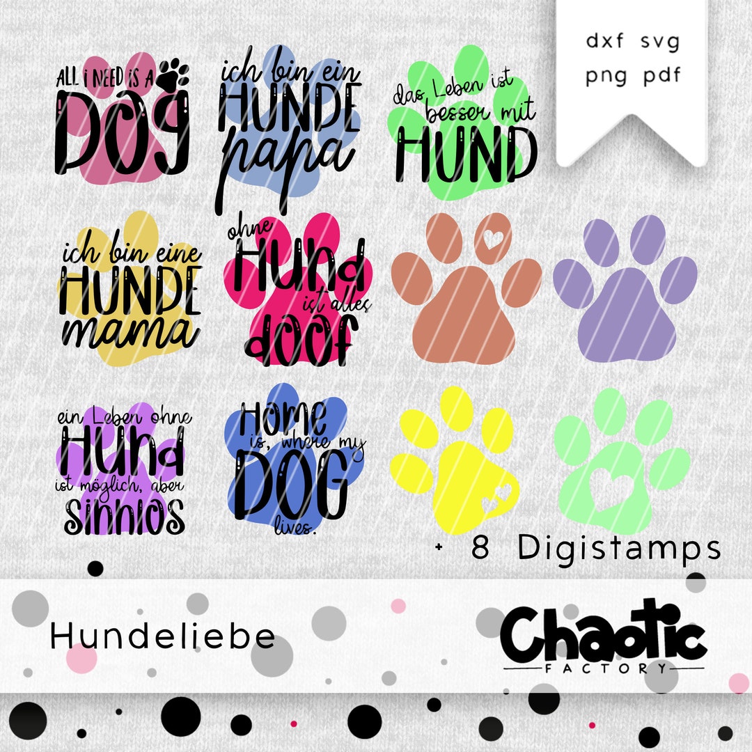 Plotter File, Dog Love, Dxf, Svg, Png, Pdf, Dogs, Paws, Sayings - Etsy