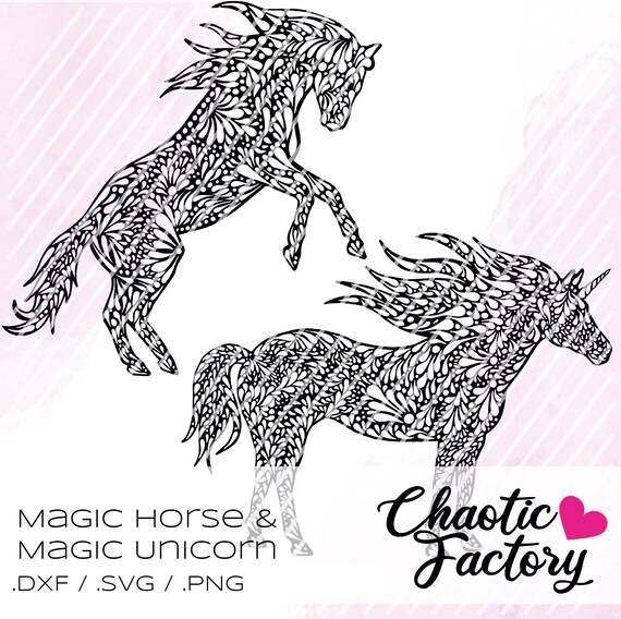 Plotterdatei Magic Horse / Magic Unicorn Chaotic Factory | Etsy