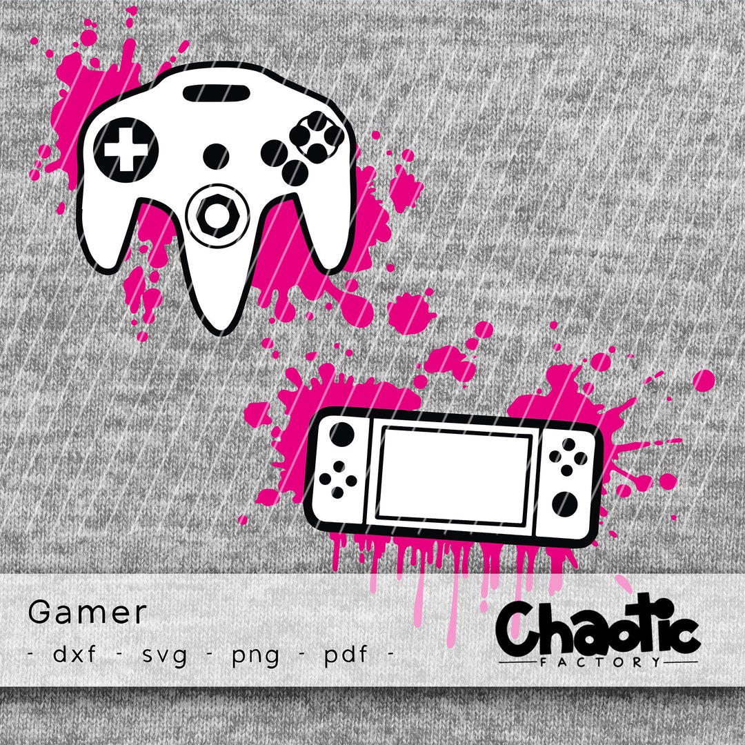 Plotter File, Gamer, Game Console, Png, Svg, Dxf, Pdf, Splash - Etsy