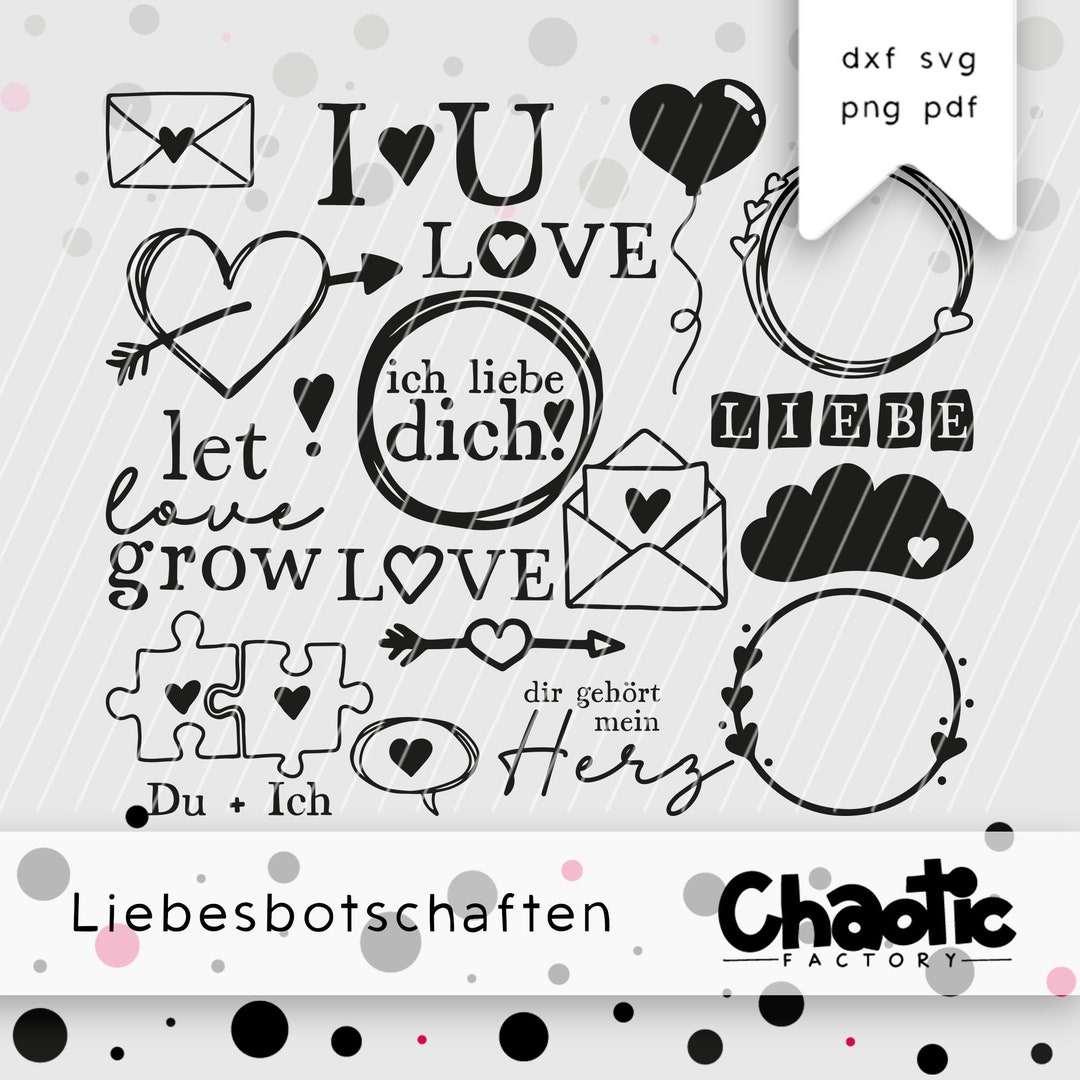 Plotter File, Love Messages, Dxf, Svg, Png, Pdf, Valentine's Day - Etsy