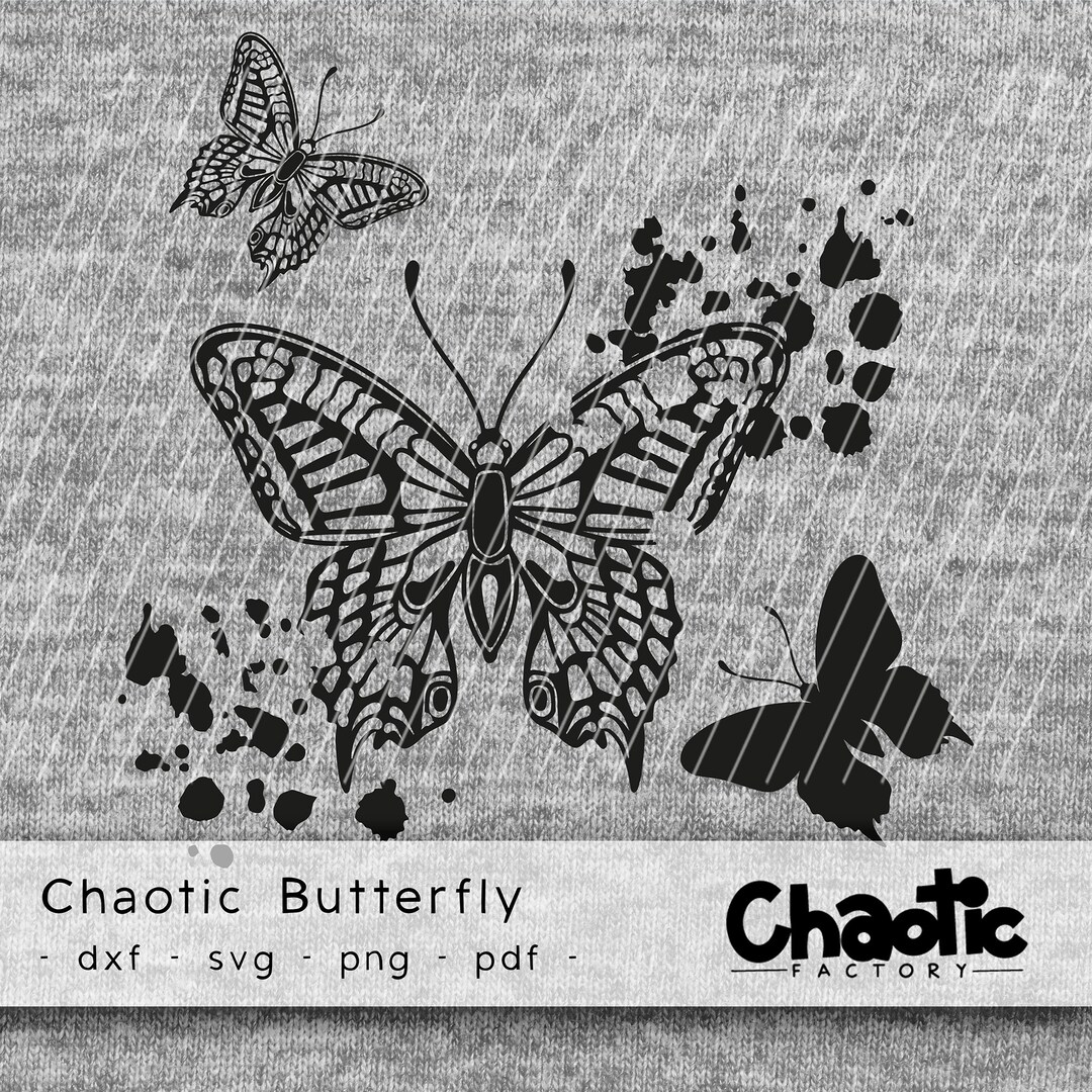 Plotter File, Chaotic Butterfly, Png, Svg, Dxf, Pdf, Butterfly - Etsy