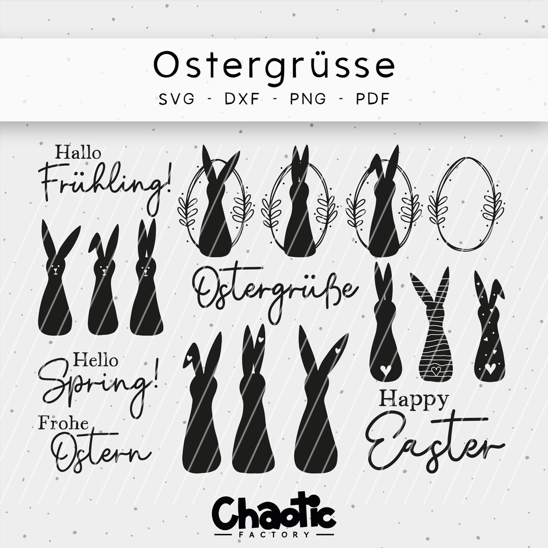 Plotterdatei, Ostergrüße, dxf, png, svg, Ostern, Osterhase - Etsy.de