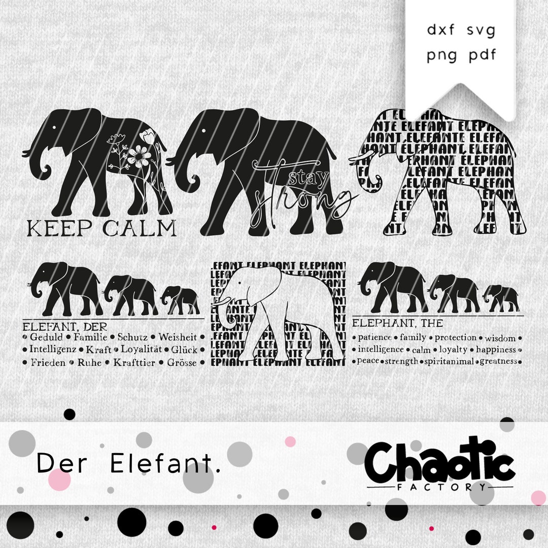 Plotter File, the Elephant, Png, Svg, Dxf, Pdf, Floral, Statements - Etsy