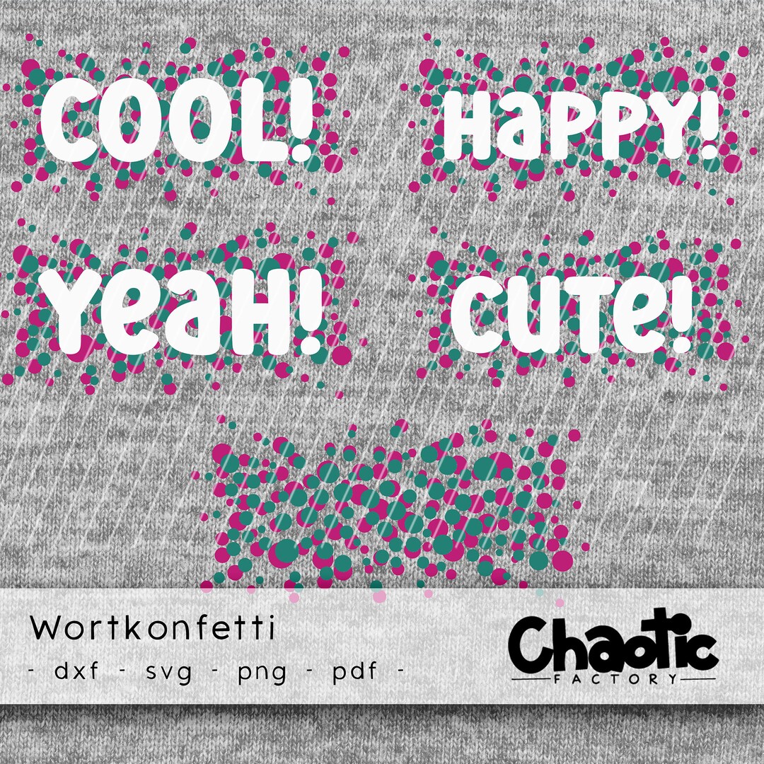 Plotter File, Word Confetti, Dxf, Svg, Pdf, Png, Plotter Template, Cool ...