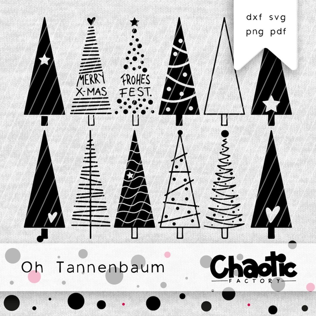 Plotterdatei, Oh Tannenbaum, dxf, svg, png, pdf, Weihnachtsbäume ...