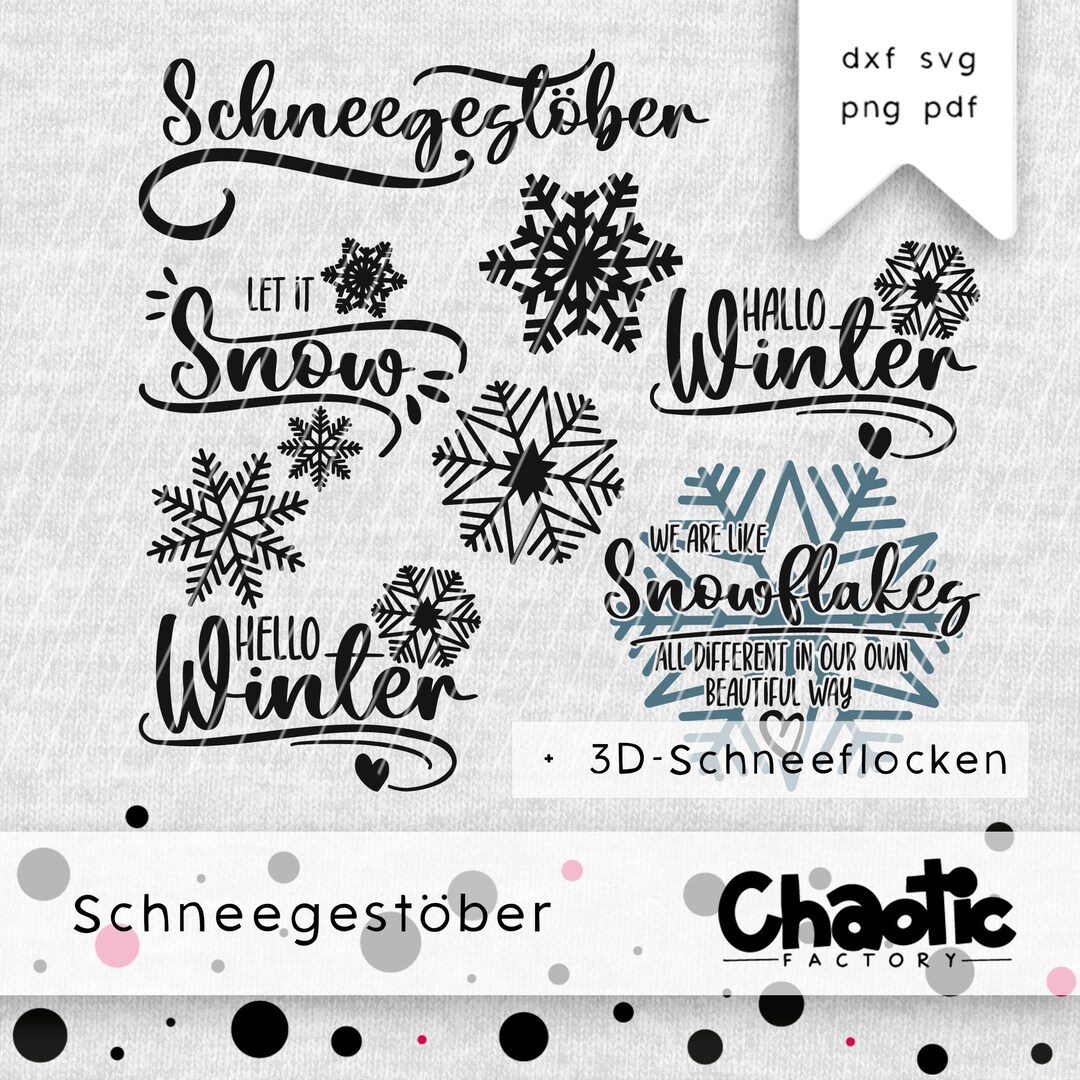 Plotter File, Snow Flurry, Dxf, Png, Svg, Hello Winter, 3D Snowflakes ...