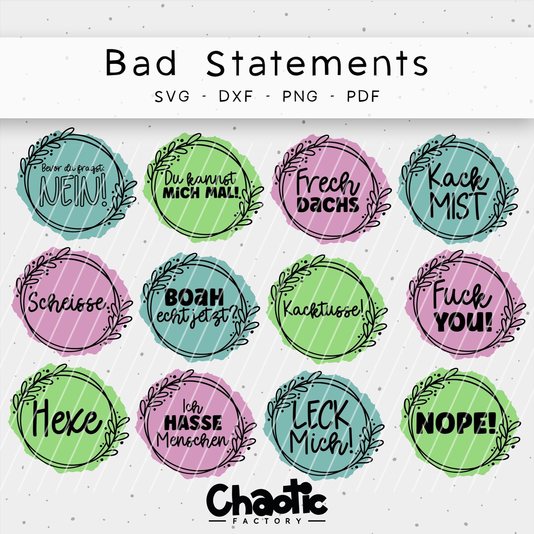 Plotter File, Bad Statements, Dxf, Png, Svg, Cheeky Sayings - Etsy