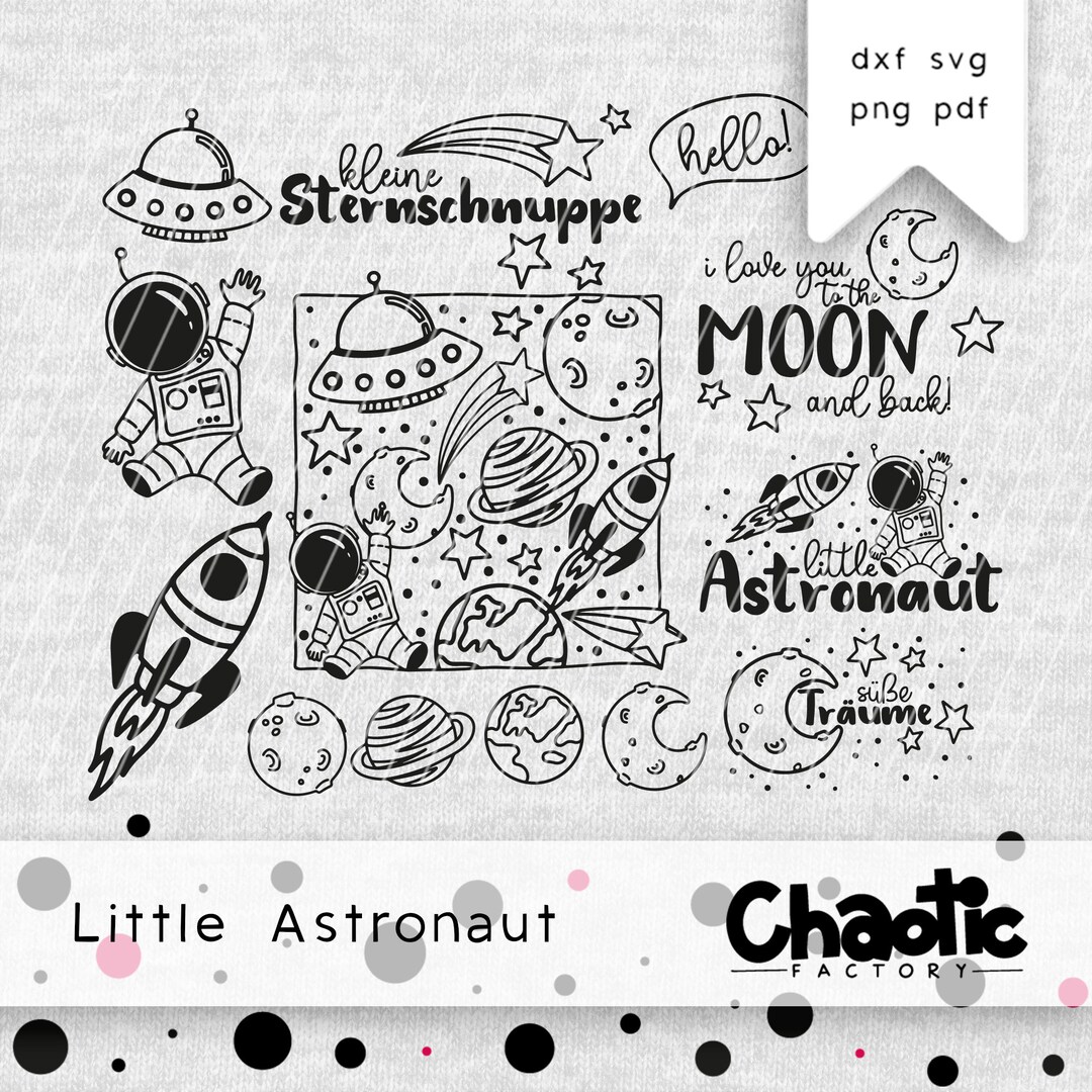 Plotter File, Little Astronaut, Png, Svg, Dxf, Pdf, Space, Rocket - Etsy