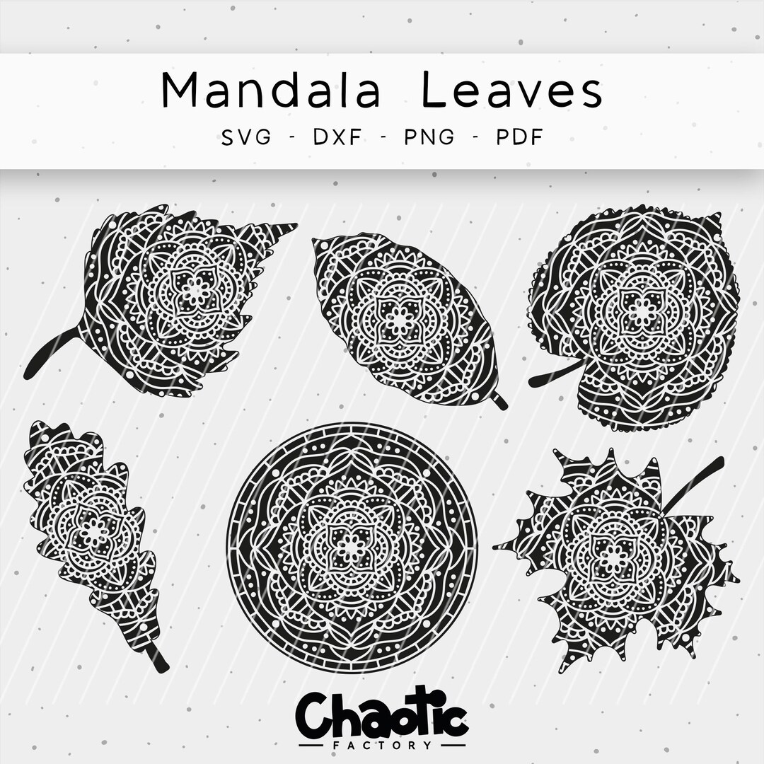 Plotter File, Mandala Leaves, Png, Svg, Dxf, Pdf, Autumn Leaves - Etsy