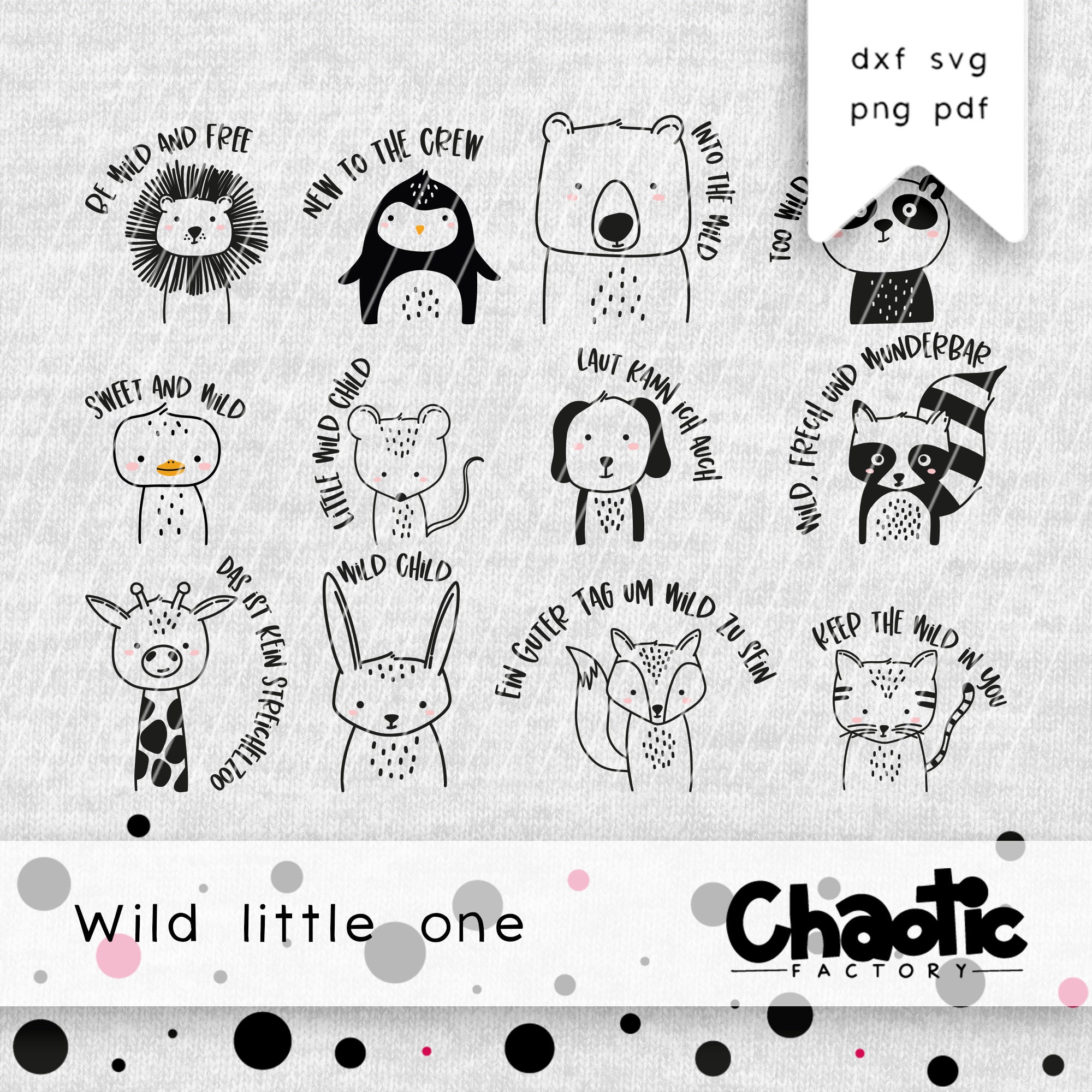 Plotterdatei, Wild Little One, dxf, png, svg, Tierbabys, Sprüche - Etsy.de