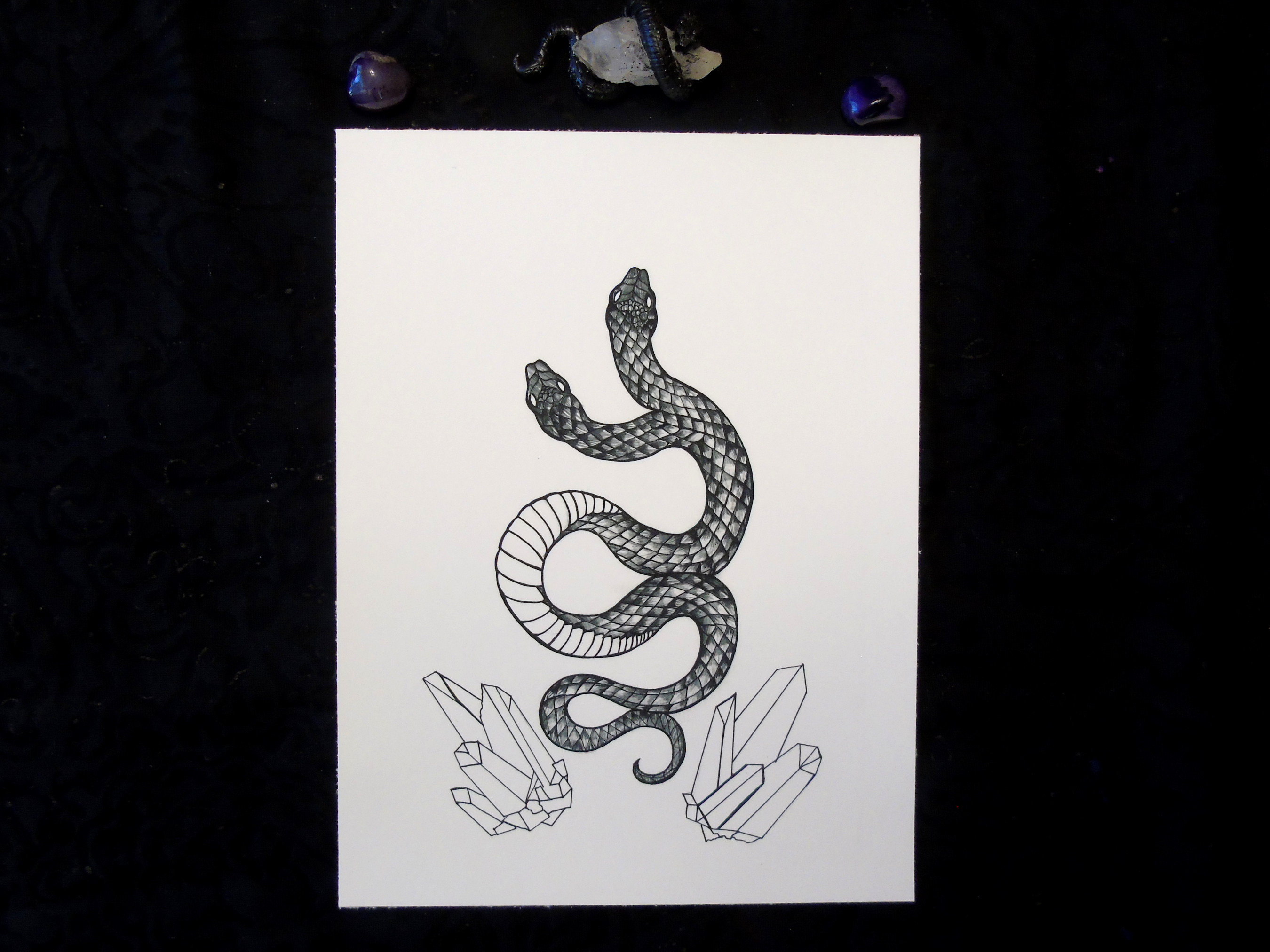 Two Headed Snake Drawing
