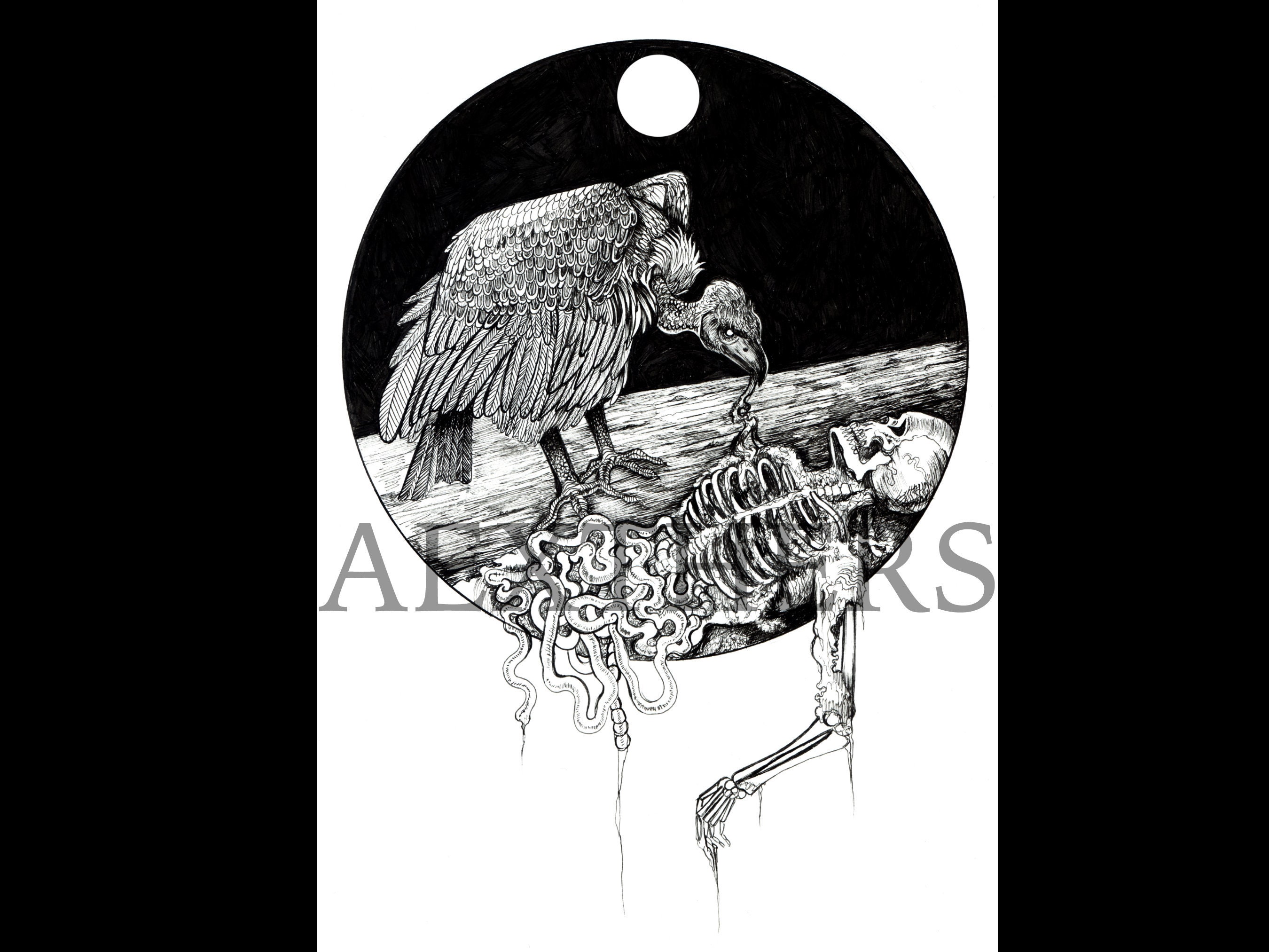 Ephemeral Burial Sky Burial Vulture Eating Corpse Giclée Print - Etsy UK