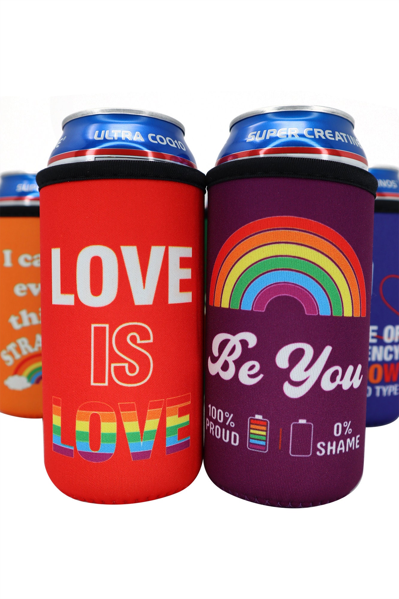 Gay Pride Stuff LGBTQ 16 Oz. Tallboy Can Cooler Sleeves | 6-pack ...