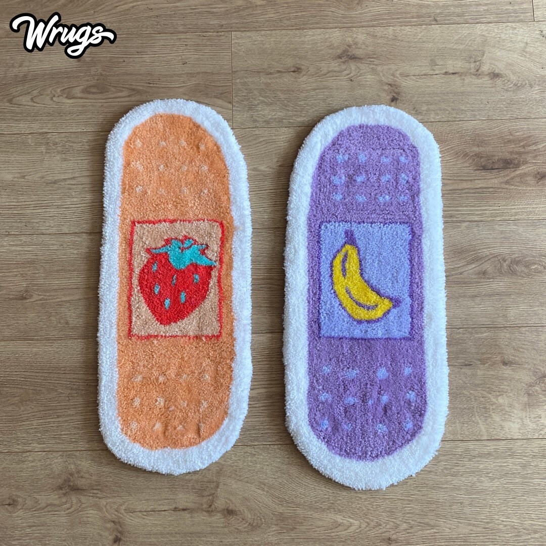 Banana Bandaid Rug Fruit Rug Kawaii Rug Cute Banana Rug - Etsy