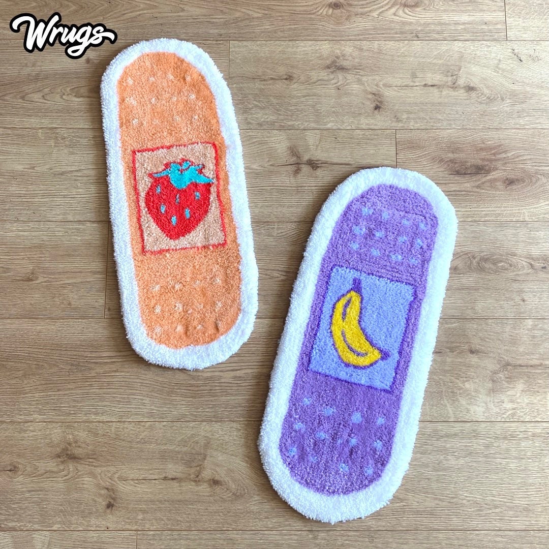 Banana Bandaid Rug Fruit Rug Kawaii Rug Cute Banana Rug - Etsy