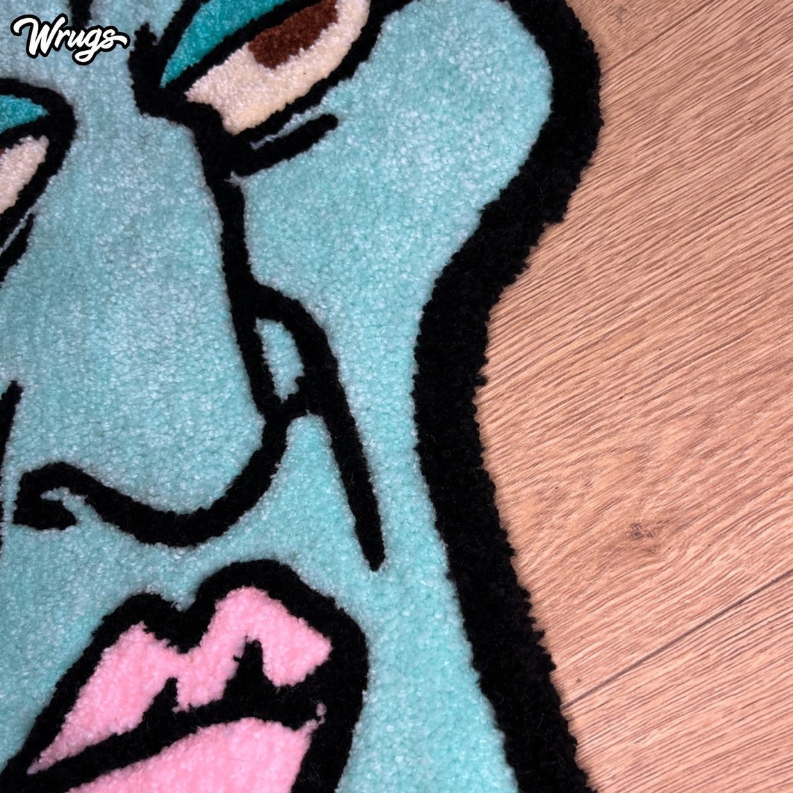 Handsome Squidward Rug Handmade Tufted Rug Spongebob Rug - Etsy UK