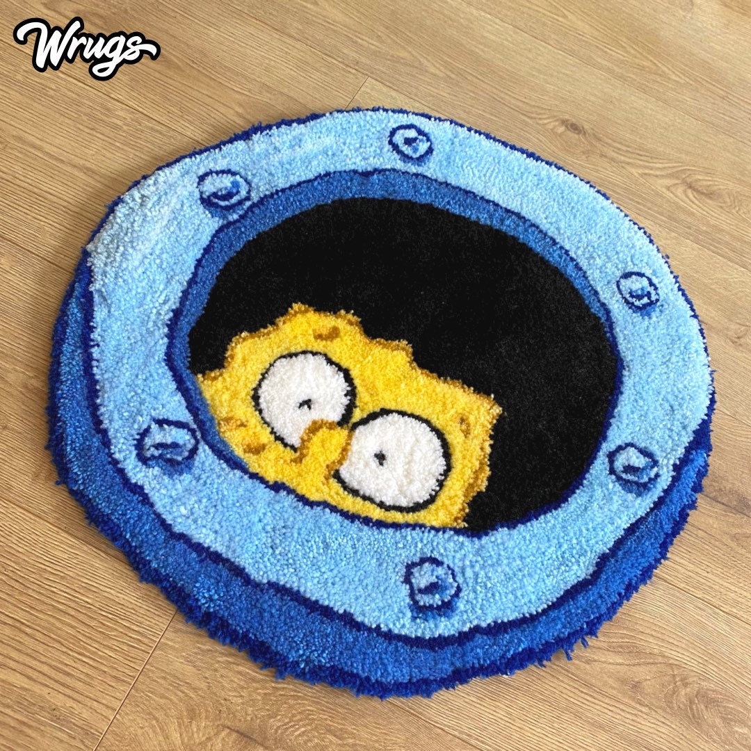 Porthole Rug Handmade Tufted Rug Spongebob Rug Funky Rug - Etsy