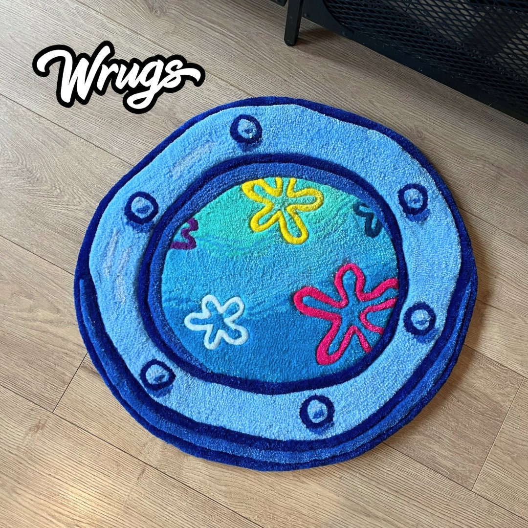 Porthole Rug 2 Handmade Tufted Rug Spongebob Rug Funky Rug Rug for ...