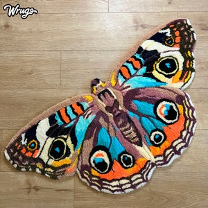 Tufted Butterfly Rug | Custom Butterfly Rug | Blue Common Buckeye ...