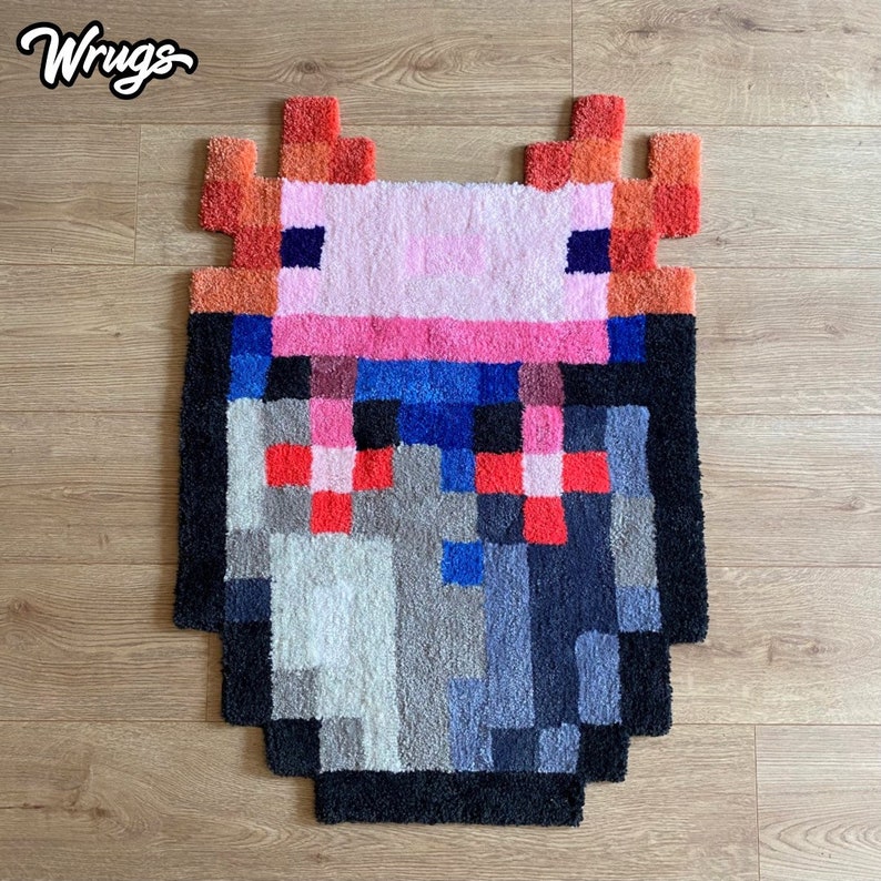 Axolotl Rug Gaming Rug Custom Rug Kids Rug Quirky Home - Etsy