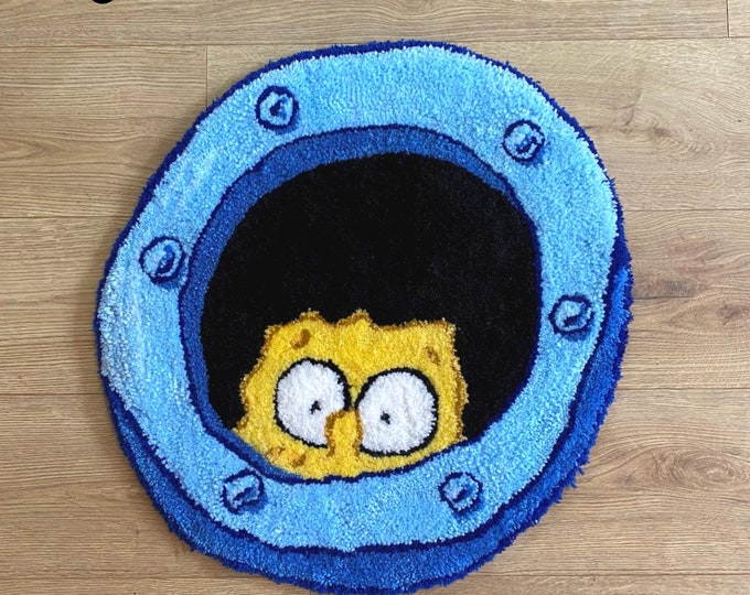 Porthole Rug Handmade Tufted Rug Spongebob Rug Funky Rug - Etsy