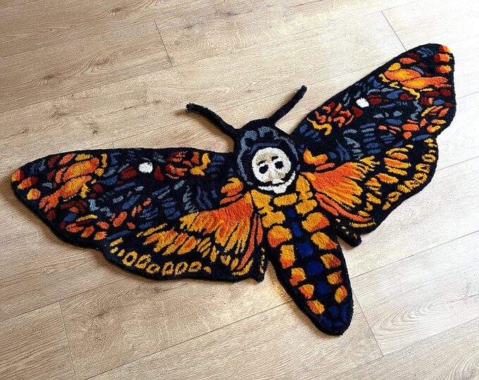 Tufted Moth Rug Custom Butterfly Rug Deaths Head Moth Rug - Etsy